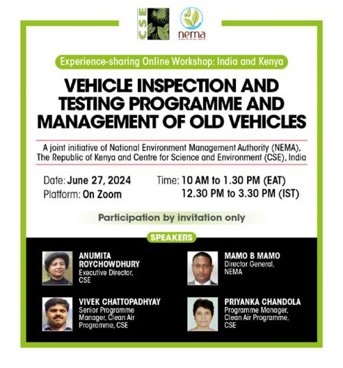 Vehicle Inspection and Testing Programme and Management of Old Vehicles