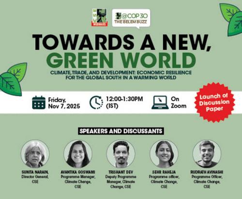 Report Launch: Towards a New, Green World