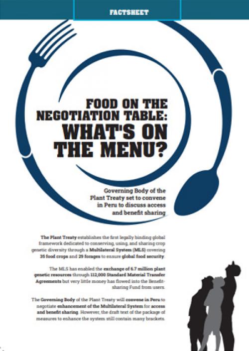 Food on the Negotiation Table What's on the Menu?